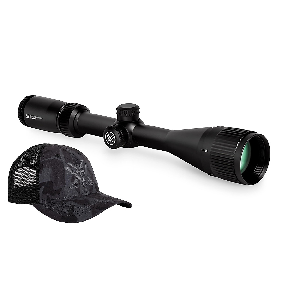 Vortex Optics Crossfire II 6-18x44 AO, SFP Riflescope - Dead-Hold BDC Reticle (MOA) with Vortex Hat