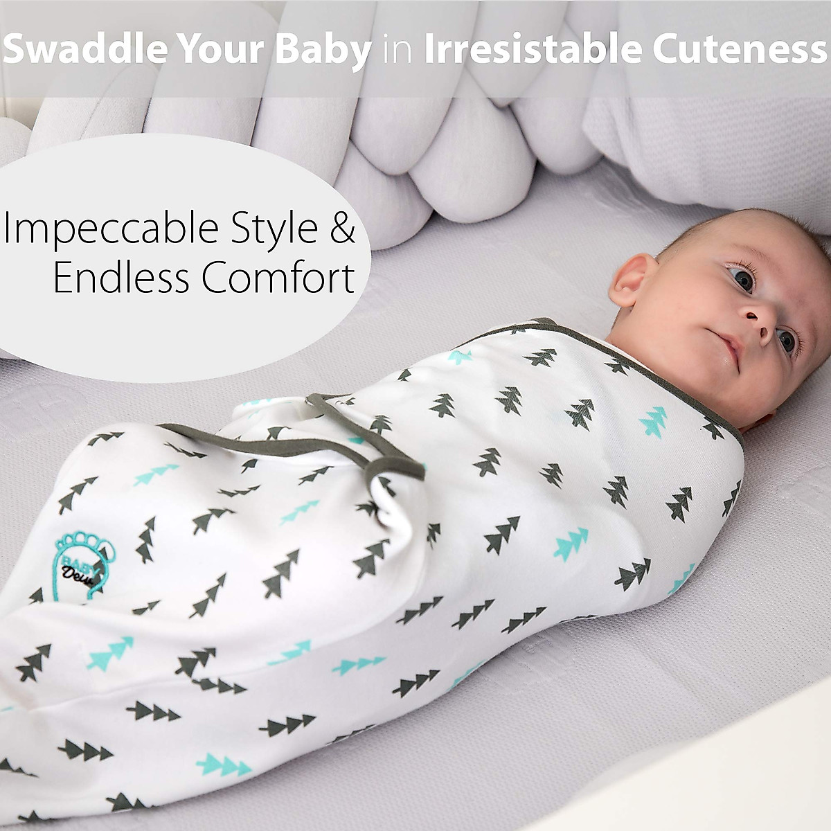 Baby Swaddle Blanket Wrap for Newborn & Infant, 0-3 Months 100% Breathable Cotton Swaddlers Sleep Sack with Adjustable Wings, 3 Pack Swaddling Blankets for Boys and Girls (Cactus)