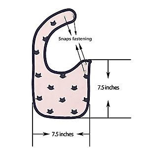 Maiwa 6 Pack Waterproof Cotton Baby Bibs for Girls for Drooling Eating Teething with Snaps