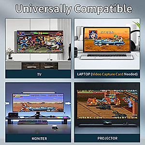HeavenBird Wireless Retro Game Console, HD Classic Games Stick Built in 10 Emulators with 10000+ Games and Dual 2.4G Wireless Controllers, 4K HDMI Output Video Games for TV, Gift for Adults & Kids