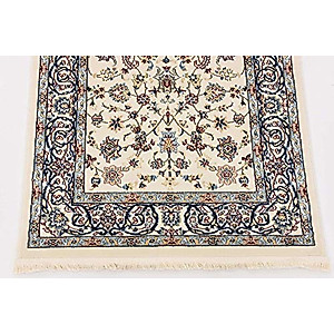 Unique Loom Narenj Collection Area Rug - Leeds (3' x 13' 1" Runner, Ivory/ Blue)