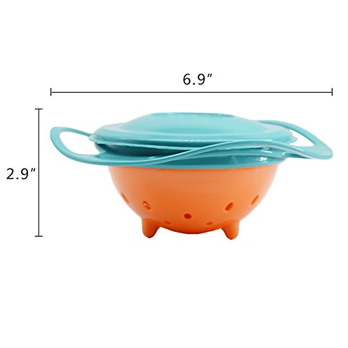 Song Qing Magic Gyro Bowl 360 Degree Rotate Spill-Proof Bowls with Lid Plastic Creative Dishes Practice Feeding Bowls