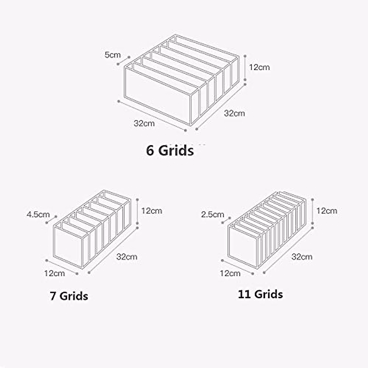 BADASS SHARKS Underwear Organizer 3 Set Foldable Bra Underwear Organizer Drawer Divider Storage Organizer for Underwear Socks Ties Bras Women Underwear Storage Compartment Box