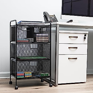 Mind Reader 4DRMESH-BLK Rolling Cart, Black