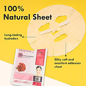 DERMAL KOREA Collagen Essence Full Face Facial Mask Sheet 16 Combo Pack B - Nature Made Freshly Korean Face Mask, The Ultimate Supreme Collection for Every Skin Condition Day to Day Skin Concerns