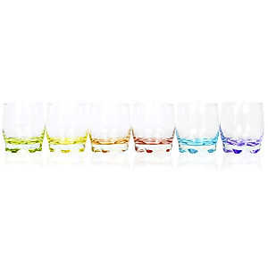 Red Co. Vibrant Splash Water Beverage Glasses, 9.75 Ounce - Set of 4
