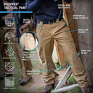 Propper Mens Straight Casual-pants, Charcoal Grey, 40W X 30L US