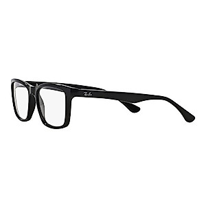 Ray-Ban RX5279 Square Prescription Eyeglass Frames, Black/Demo Lens, 55 mm