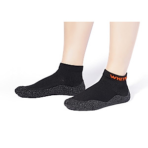 WHITIN Yoga Socks Slippers for Women Men Size 9 Gym Barefoot Minimalist Pilates Pregnant with Grips Grippers Sticky Bottom Barre Mesh Water Pool Beach Tennis Black