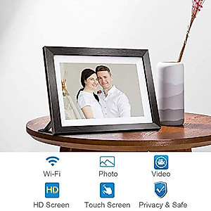 BIHIWOIA Digital Picture Frame WiFi Digital Photo Frame, 10.1 inch IPS Screen, Built-in 16GB Storage, Send Pictures and Videos to Digital Frame via Frameo APP from Anywhere (Black)