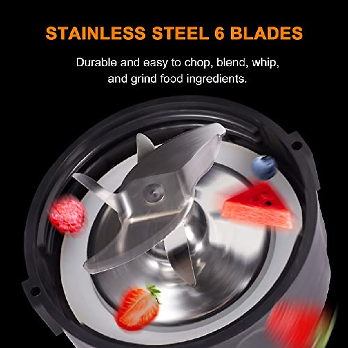 JUSANTE Professional Blender with 1200 Watts and 64 oz Glass Jar Kitchen Countertop Blender for Shakes and Smoothies with High Speed Total Crushing Smoothie Blender Black for Smoothies Frozen Drinks