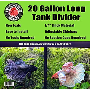 Lifewithpets 20 Gallon Long Aquarium Tank Divider. Check Compatible Tank Below.