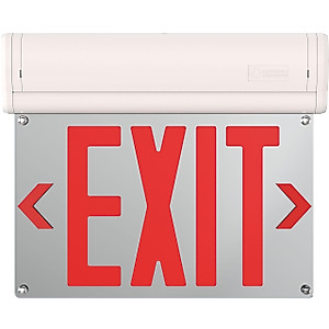 Lithonia Lighting BE W R UM M2 BE Basics Edge-Lit Exit Sign, White with Red Letters, Universal Mount