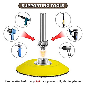 2 Inch (50mm) Hook and Loop Sanding Pad for Sanding Discs with 1/4 Inches Shank Drill Attachment and Soft Foam Layer Buffering Pad, 5 Pack