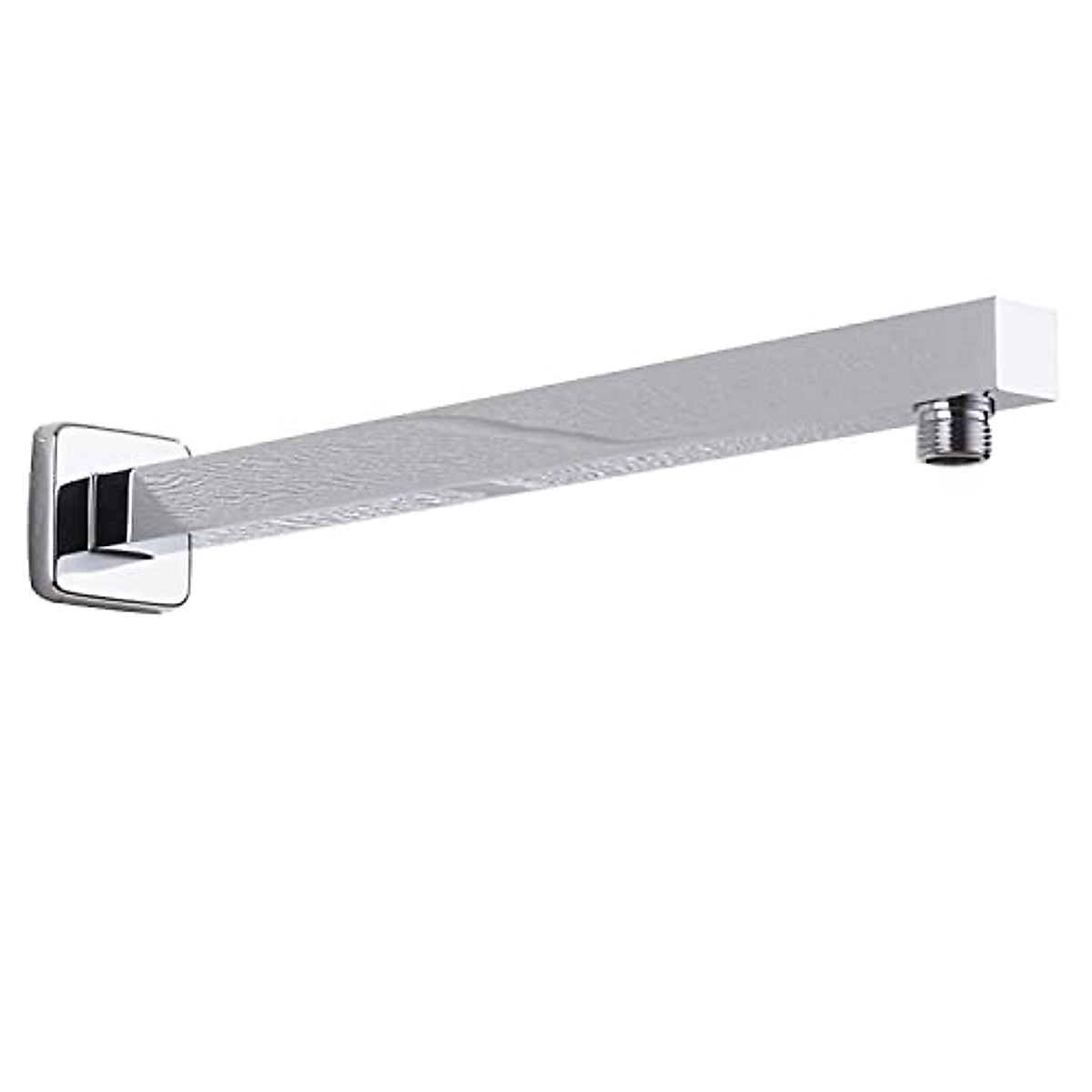 AZOS 16 Inch Shower Arm with Flange, Rain Shower Head Extension Extender, Chrome Universal Showering Components Shower Arm Stainless Steel Bathroom Rainfall Showerhead