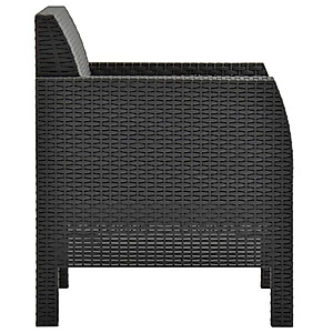 BUKSCYJS Outside Furniture,Patio Chair,Camping Rocking Chairs,Lawn Chairs Folding,Outdoor Chaise Lounge,Rocking Chairs for Outside,Patio Chair with Cushion PP Rattan Anthracite