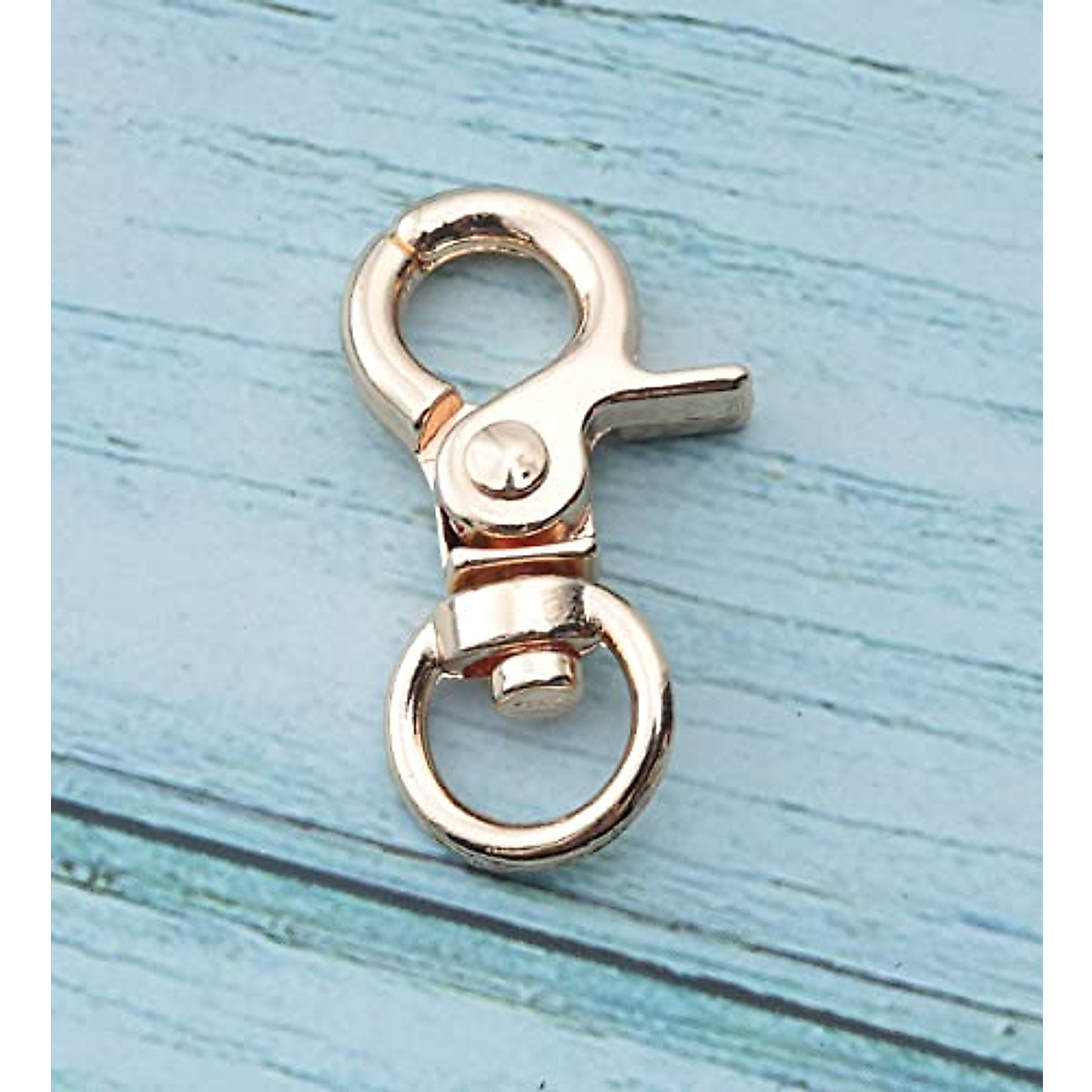 Ruwado 5 Pcs Dog Tag Clips with 5 Pcs 3/4 Inch Keychain 5 Pcs 1 Inch Keychain Gold Metal Dog Tag Rings for Pet Kitten Cat Collars ID Holder Harnesses