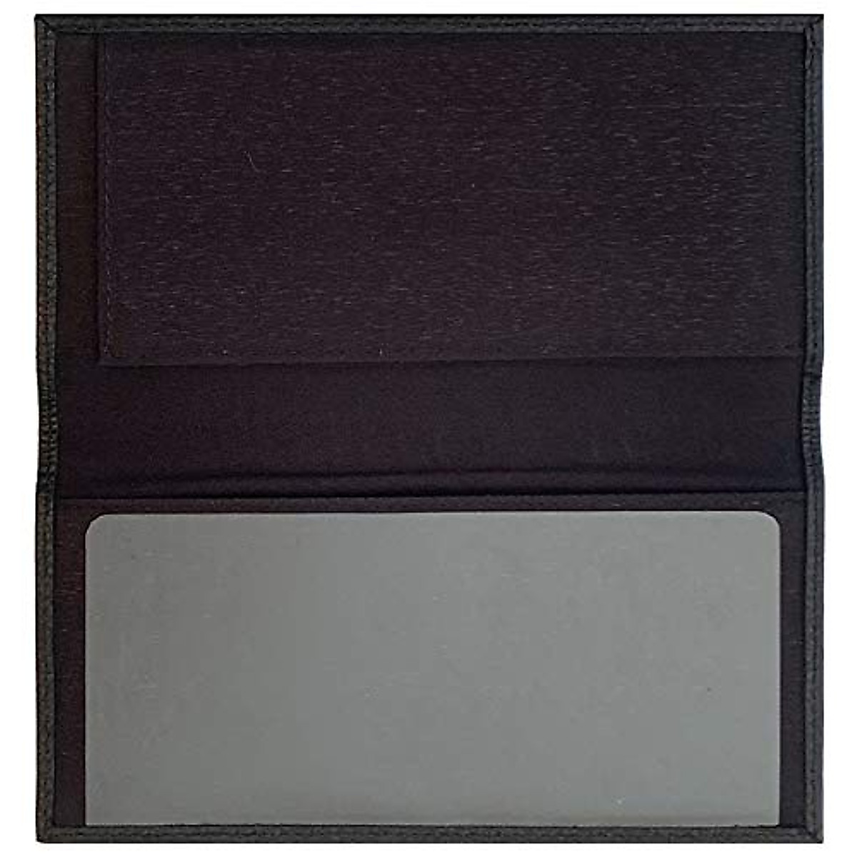 Black Basic Genuine Leather Checkbook Cover For Men & Women