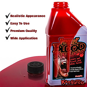Kangaroo Fake Blood for Halloween, Special Effects Makeup, True Blood Color, 14 oz, Package May Vary