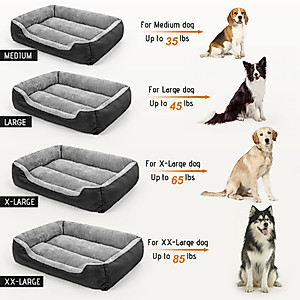 Teodty Dog Beds for Medium Dogs, Washable Pet Bed Mattress Comfortable, Warming Rectangle Bed for Medium and Large Dogs, Cat Pets