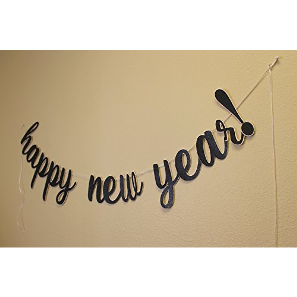 All About Details Happy New Year! Cursive Banner (Black)