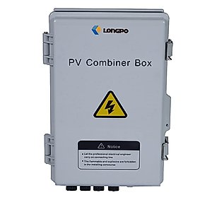 lopopvsys 4 String PV Combiner Box with Lightning Arreste, 15A Rated Current Fuse and 2P 63A Circuit Breakers for On/Off Grid Solar Panel System (4 String PV Combiner Box)
