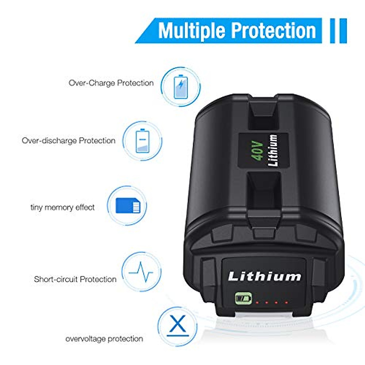 Powerextra 6.0Ah 40V Replacement Battery Compatible with Ryobi 40V RY40200 RY40403 RY40204 OP4015 OP4026 OP40201 OP40261 OP4030 OP40301 OP4040 OP40401 OP40501 OP40601 Cordless String Trimmer