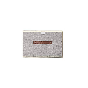 YELAIYEHAO Storage Bins Set, Pack of 2 Foldable Storage Box Cube with Lids and Handles Fabric Storage Basket Bin Organizer Collapsible Drawers Containers (Grey, 15"X10"X10")