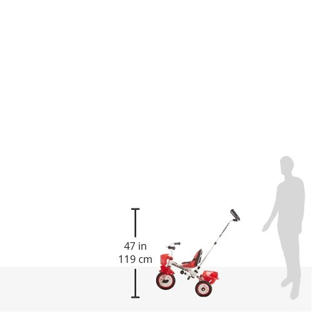 Schwinn Easy Steer Bike for Toddler, Kids Tricycle with Removable Push handle, Steel Trike Frame, Boys and Girls Ages 2-4 Year Old, Red/White, 8"