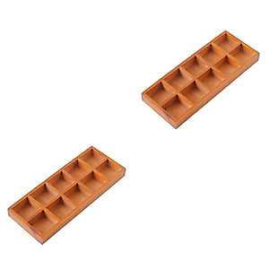 Veemoon 2 pcs office drawer wooden drawer bamboo serving tray decorative tray Desktop Organizer wood grid organizer wooden storage Jewelry Box storage tray tea box small wooden box dog
