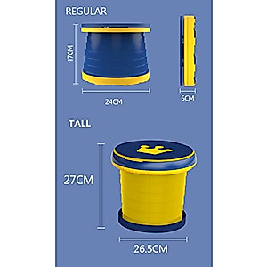 2-in-1 Portable Kids Potty Trainer, Travel Potty for Car Potty for Toddler, Folding Travel Potty Seat for Toddler with Liners, Bag (Tall Lemon)