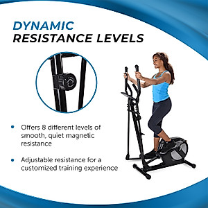Stamina Elliptical Trainer 1704 - Elliptical Training Machine with Smart Workout App - Compact Standing Elliptical Machine for Home Workout - Up to 250 lbs Weight Capacity