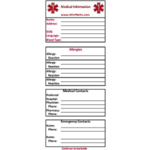 General Medical Alert Help Belt 6” Child Size Medical Alert Seat Belt Cover with Inside Pocket, Medical Form and Online Fillable Forms (Cloud)…