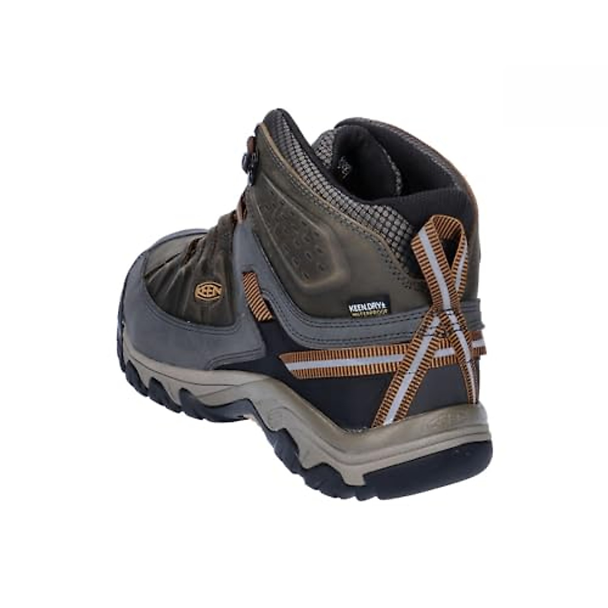 KEEN Men's Targhee 3 Mid Height Waterproof Hiking Boots, Black Olive/Golden Brown, 10.5 Wide