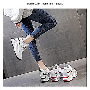 AINIFU Heightening Sneakers for Women White Running Shoes Walking Shoes Outdoor Casual Footwear（Heightening 3.2 inch）