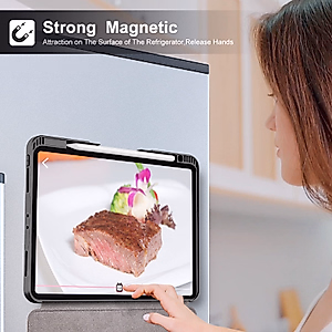 OCYCLONE iPad Pro 11 inch Case 4th/3rd/2nd/1st Gen 2022/2021/2020/2018, 6 Viewing Angles Magnetic Stand + Pencil Holder + Auto Wake/Sleep Protective Case for iPad Pro 11 inch, Black