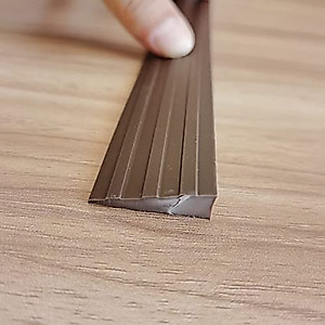 1cm Rise Non Slip Solid Rubber Portable Sill Scooters Ramp,In & Outdoor Doorway Threshold Ramps for Wheelchair,Home Entry.Bathroom Floor Tile threshold Transition Strip,Edge Trim Reducer Molding Brown