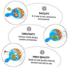 VILLCASE Tray Mold Round Serving Tray Clear Resin Epoxy Resin Coasters Bowl Mats Making Dinner Plate Resin Coaster Molds Coasters Mould Creative Coaster Mold Handle Tray Mould Cutting Board
