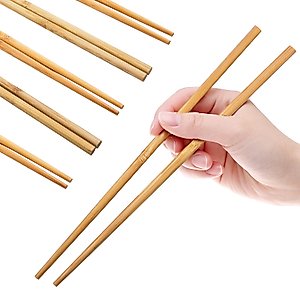 Bamboo Chopsticks Reusable Dishwasher Safe Natural Chinese Health Wooden Bamboo Chopsticks,Long 10 Pairs Sets for Restaurant Home Use Premium Material