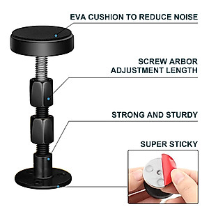 Neatbuddy 4PCS Black Adjustable Bed Frame Anti-Shake Tool, Headboard Stoppers with Free Furniture Pads and Screws, No More Creaking, Protect The Wall from Banging, Easy to Install (1.18"-3.54")