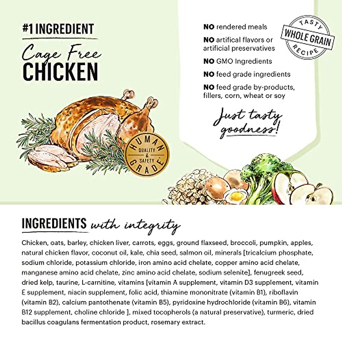 The Honest Kitchen Whole Food Clusters Whole Grain Chicken & Oat Dry Dog Food, 1 lb Bag