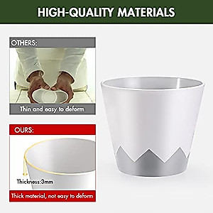 HAUSHOF 5 Inch Plant Pots, 10 Pcs Plastic Planters for Flower Planting, Flower Pots for Indoor, Home and Garden, Light Grey