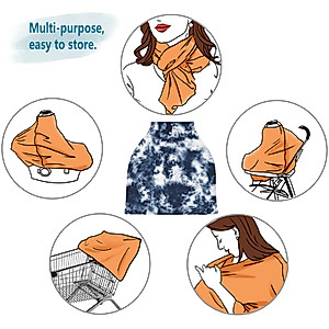 Nursing Cover Breastfeeding Scarf Indian Boho Navy Tie Dye - Baby Car Seat Covers, Stroller Cover, Carseat Canopy (1na8b)