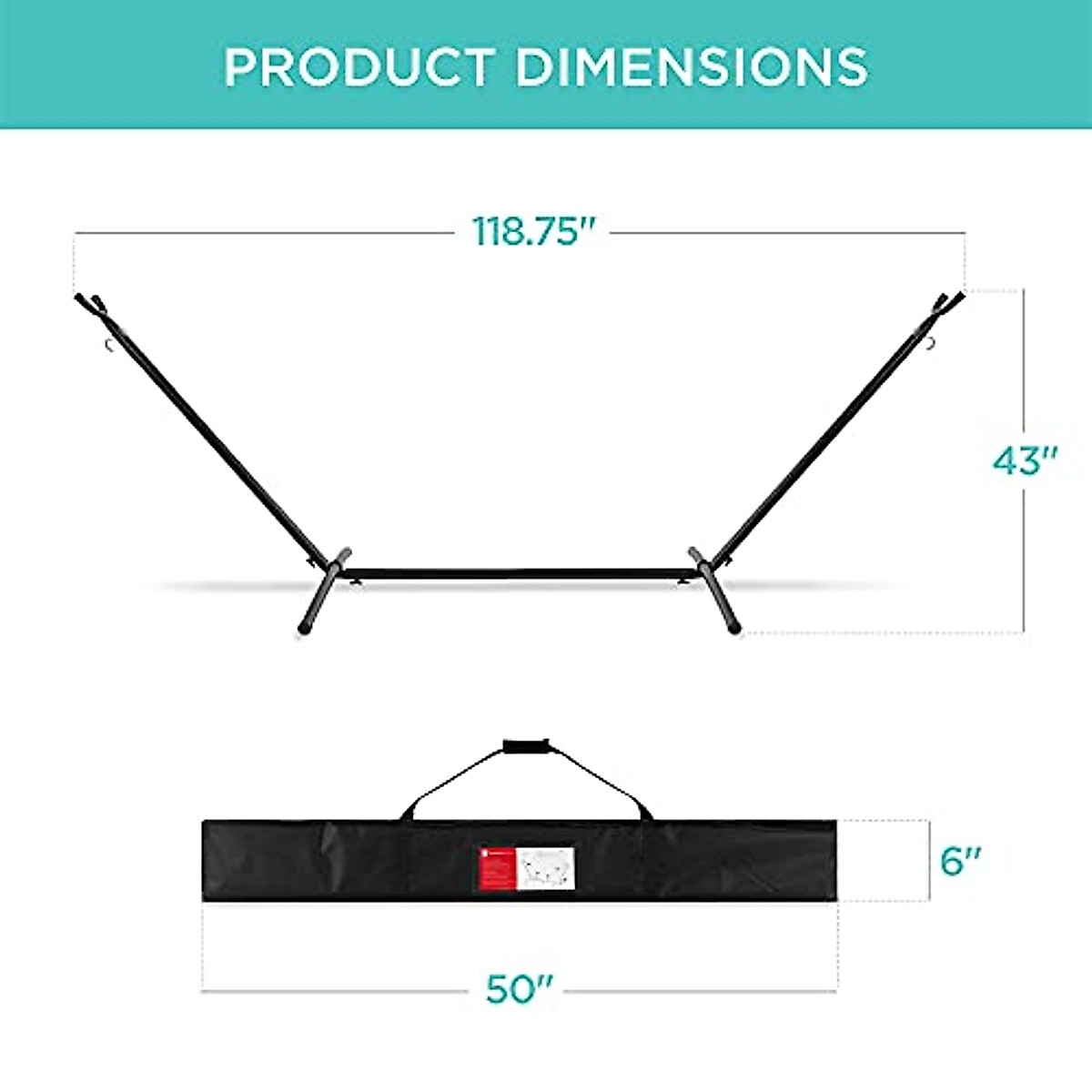 Best Choice Products Double Hammock with Steel Stand, Indoor Outdoor Brazilian-Style Cotton Bed w/Carrying Bag, 2-Person Capacity - Paradise