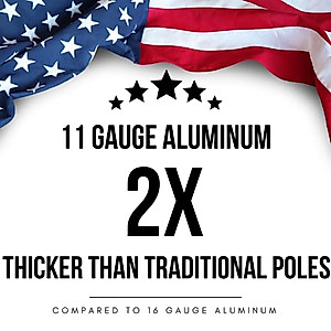 Service First Heavy Duty Delta Sectional Flag Pole Complete Kit (20 Foot, Silver)