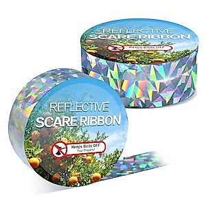 Hutisyoe Bird Scare Tape Ribbon(524FT) - Reflective Tape for Birds - Keep Birds Away Outdoor - Scare Tape for Bird Control - Double Side Ribbon, Scare Geese, Pigeon, Duck, Woodpecke - Yard Decoration