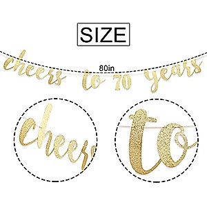 Cheers to 70 Years Banner - 70th birthday banner，happy 70th birthday banner,70th anniversary banner,70th birthday banner for men/women,70 Party Decorations banner