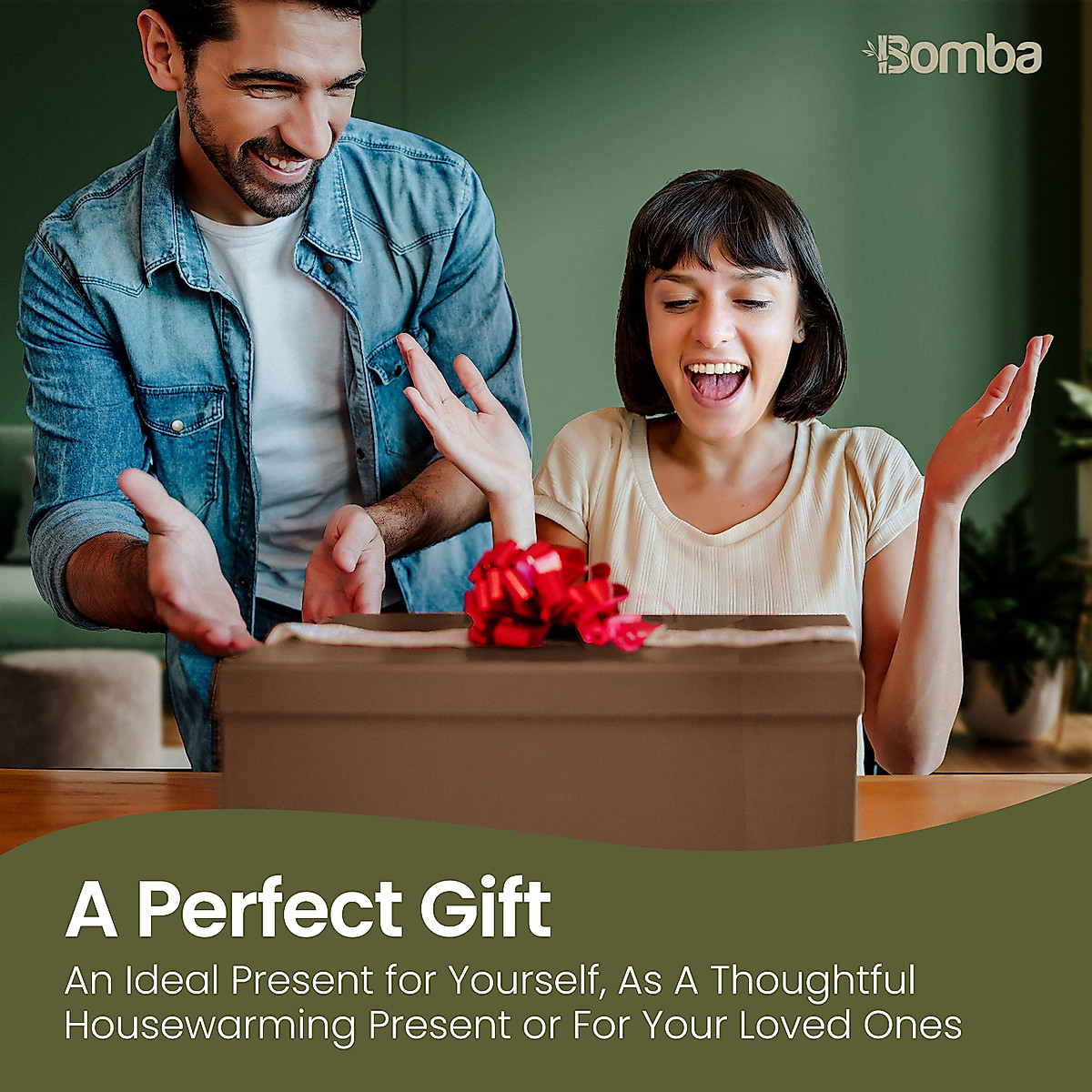 Bomba Bamboo Drawer Organizer – Premium Expandable Drawer Organizer for Cutlery and Kitchen Utensils – Natural Bamboo Wood Flatware and Cutlery Organizer – 8-Grid Silverware Tray for Drawer