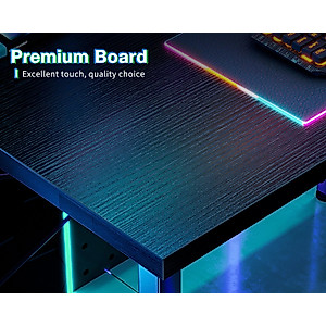 AODK L Shaped Gaming Desk, Computer Corner Desk, PC Gaming Desk Table with Large Monitor Riser Stand for Home Office Sturdy Writing Workstation,51 * 19 inch,Classical Black