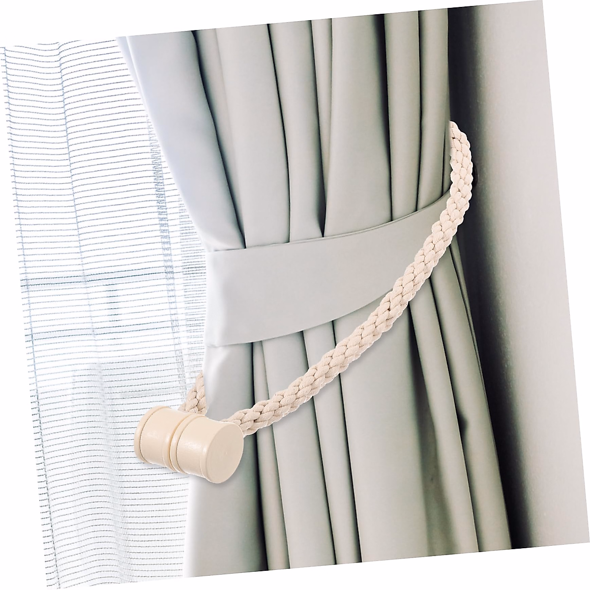 ULTECHNOVO 2 Pcs Curtain Magnetic Button Hebillas Magneticas para Cortinas Hebillas Magnéticas para Cortinas Decorative Curtain Tiebacks Weave Rope Curtain Tiebacks Curtain Tiebacks for Home